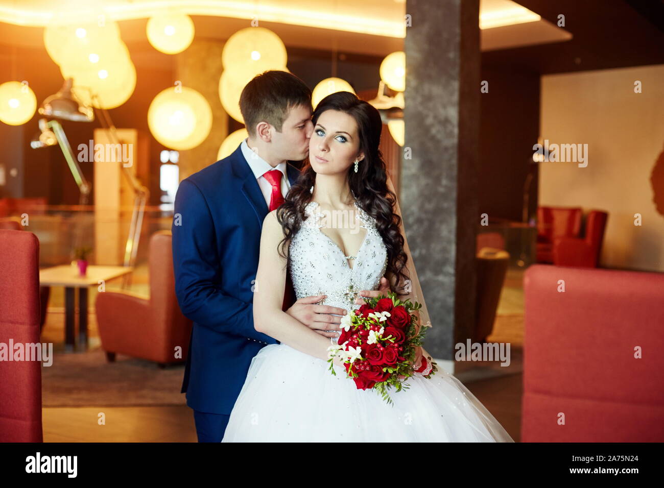 Wedding ceremony, the bride and groom are preparing to become husband ...