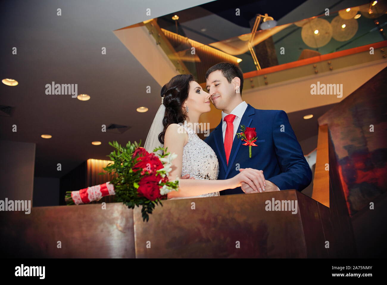 Wedding ceremony, the bride and groom are preparing to become husband ...