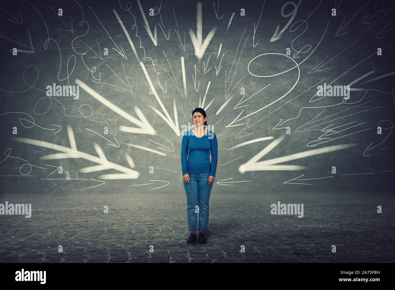 Sad woman crying, feel guilty and alone. Upset girl experiencing ...