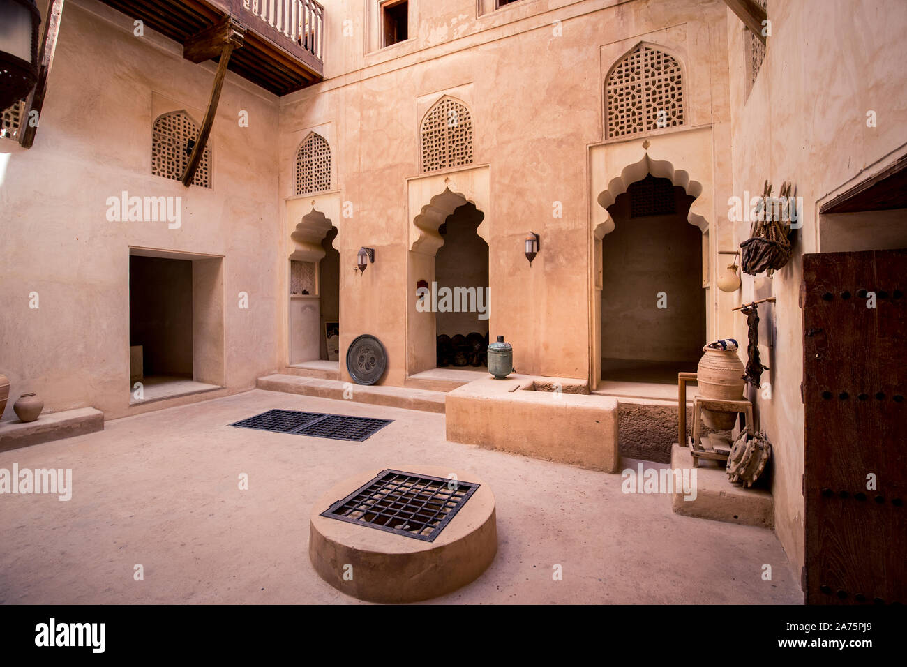 Interior of 1600s Jabreen Fort in Oman, now a museum Stock Photo - Alamy
