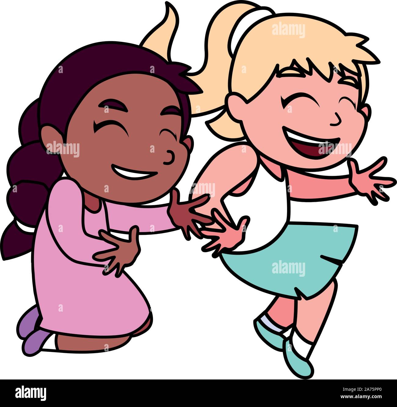 Girls cartoons design, Kid childhood little people lifestyle and person ...