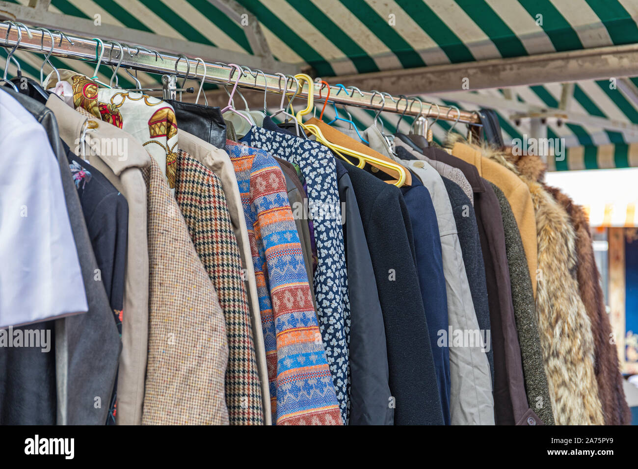 Vintage Style Clothing at Flea Market France Stock Photo - Alamy