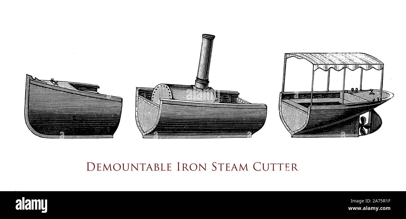 Design of a demountable steam cutter with boiler Stock Photo - Alamy