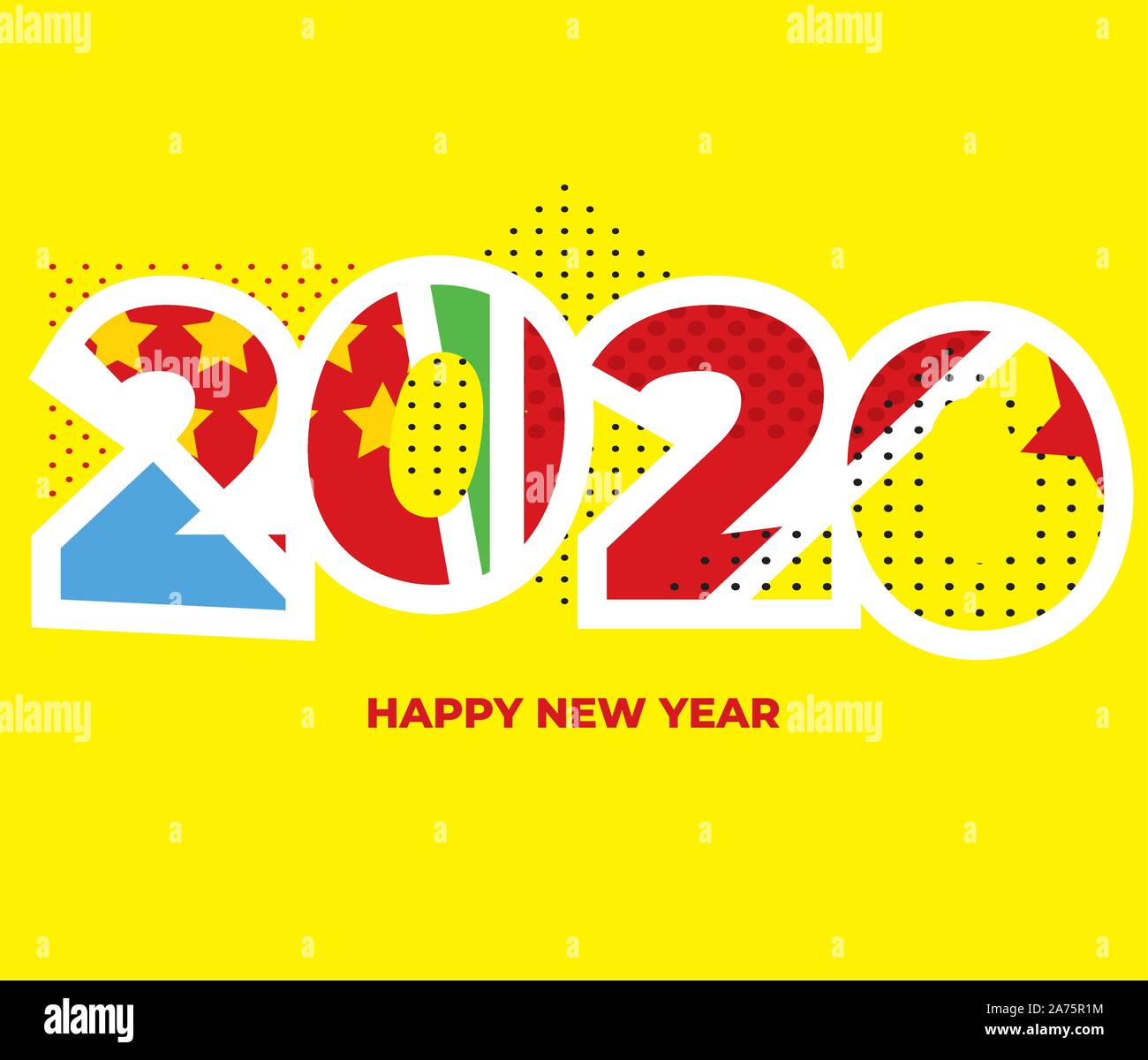 Happy New Year - 2020 - colorful vector illustration in comic style ...