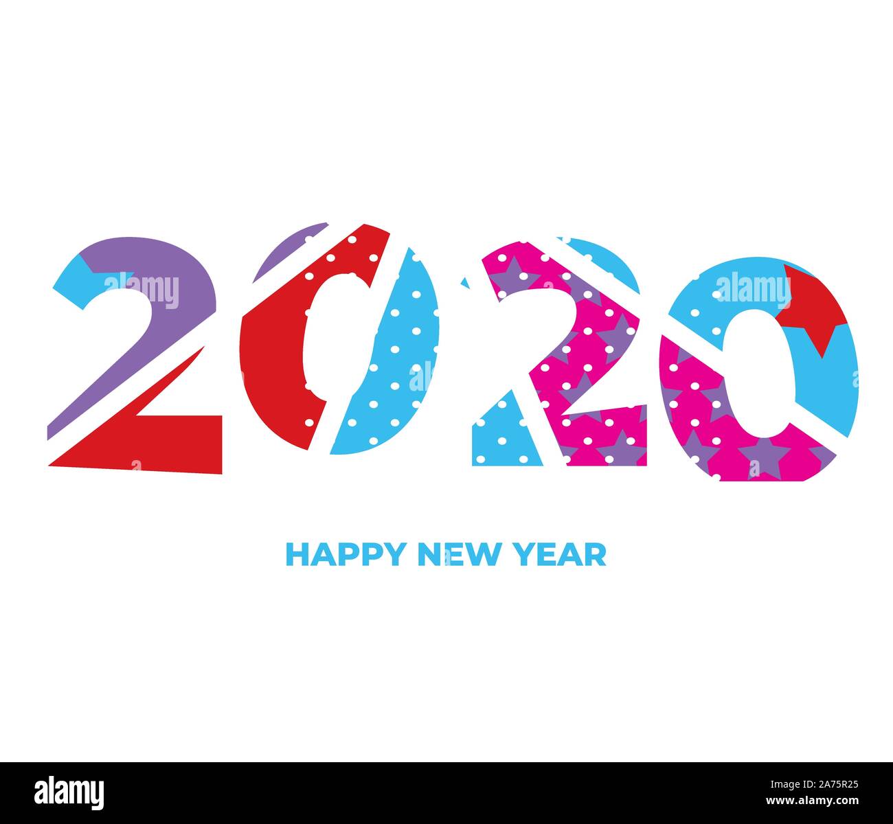 Happy New Year - 2020 - colorful vector illustration in comic style ...