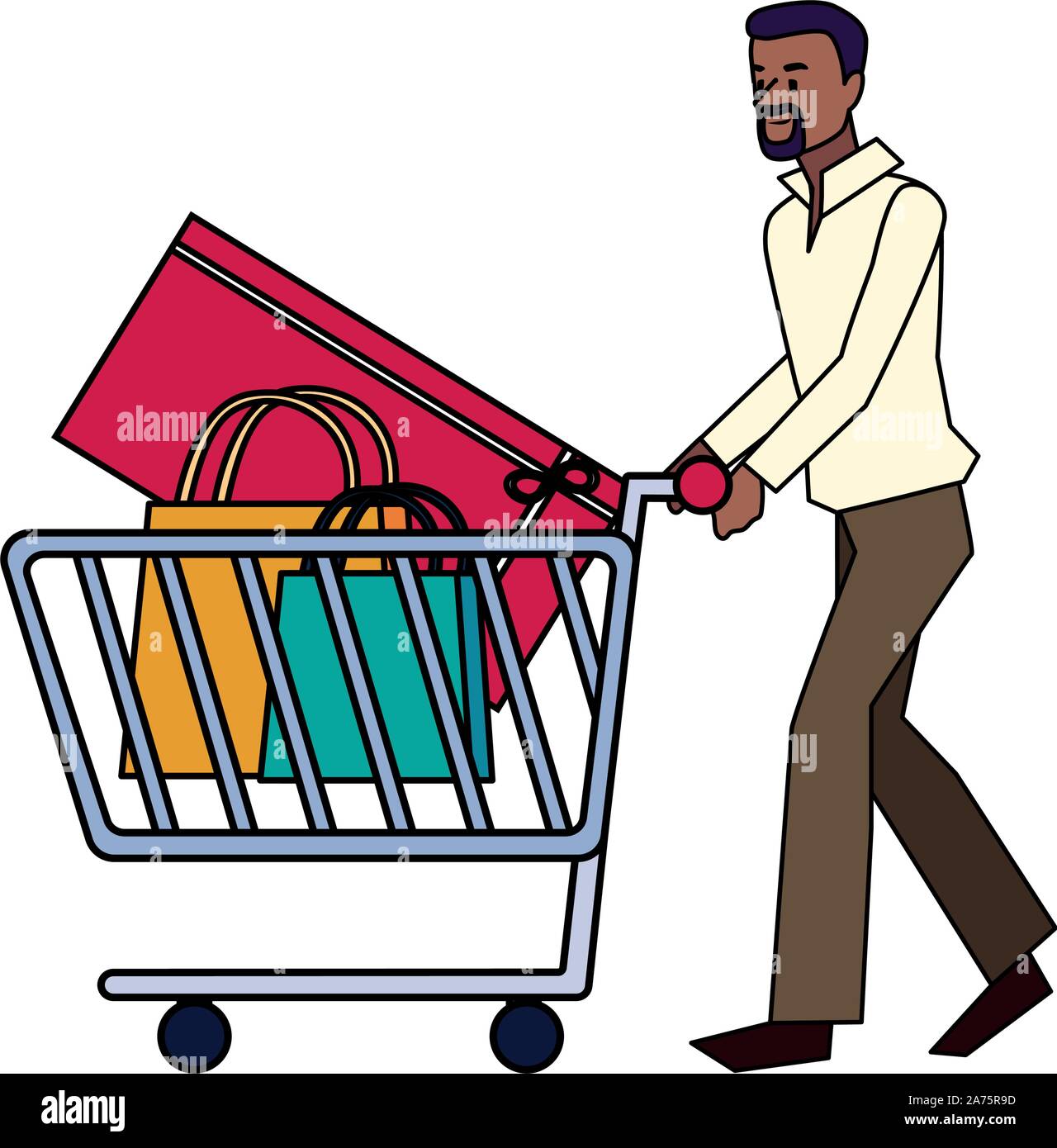 man shopping design, Commerce market store retail paying and buying ...