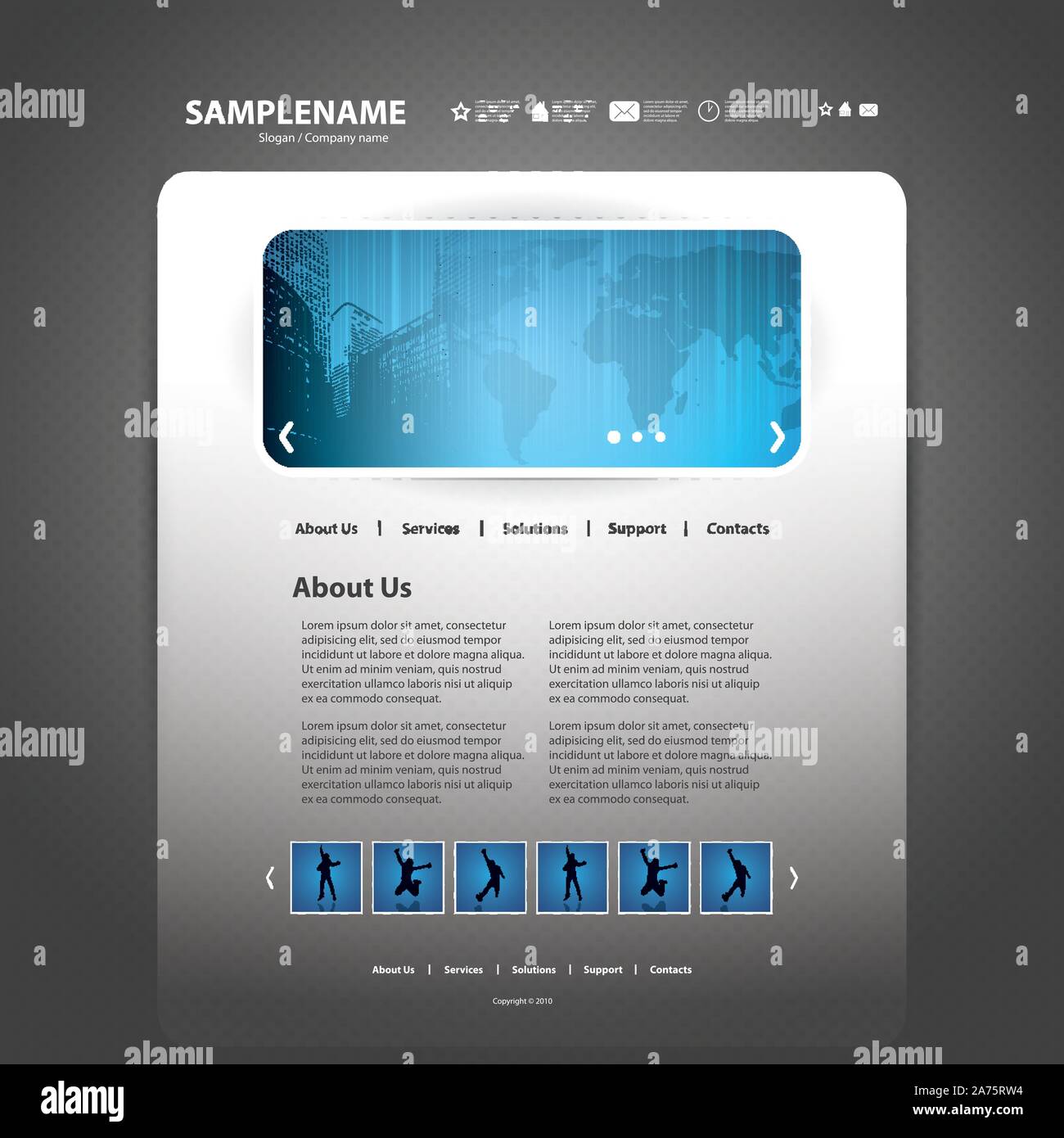 Modern Blue and Silver Grey Abstract Web Site Creative Design Template ...
