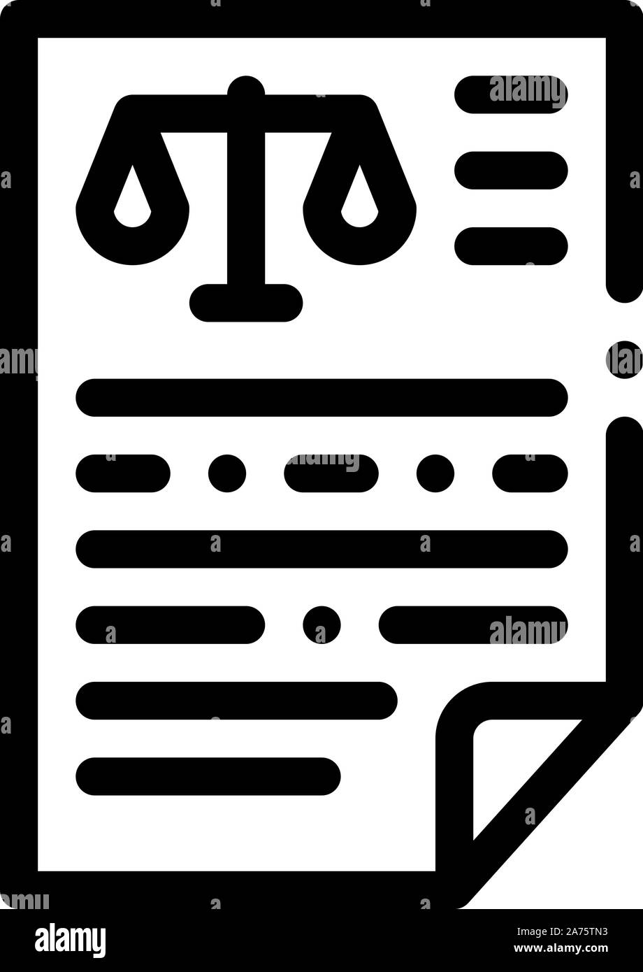 Judicial Document Law And Judgement Icon Vector Illustration Stock ...