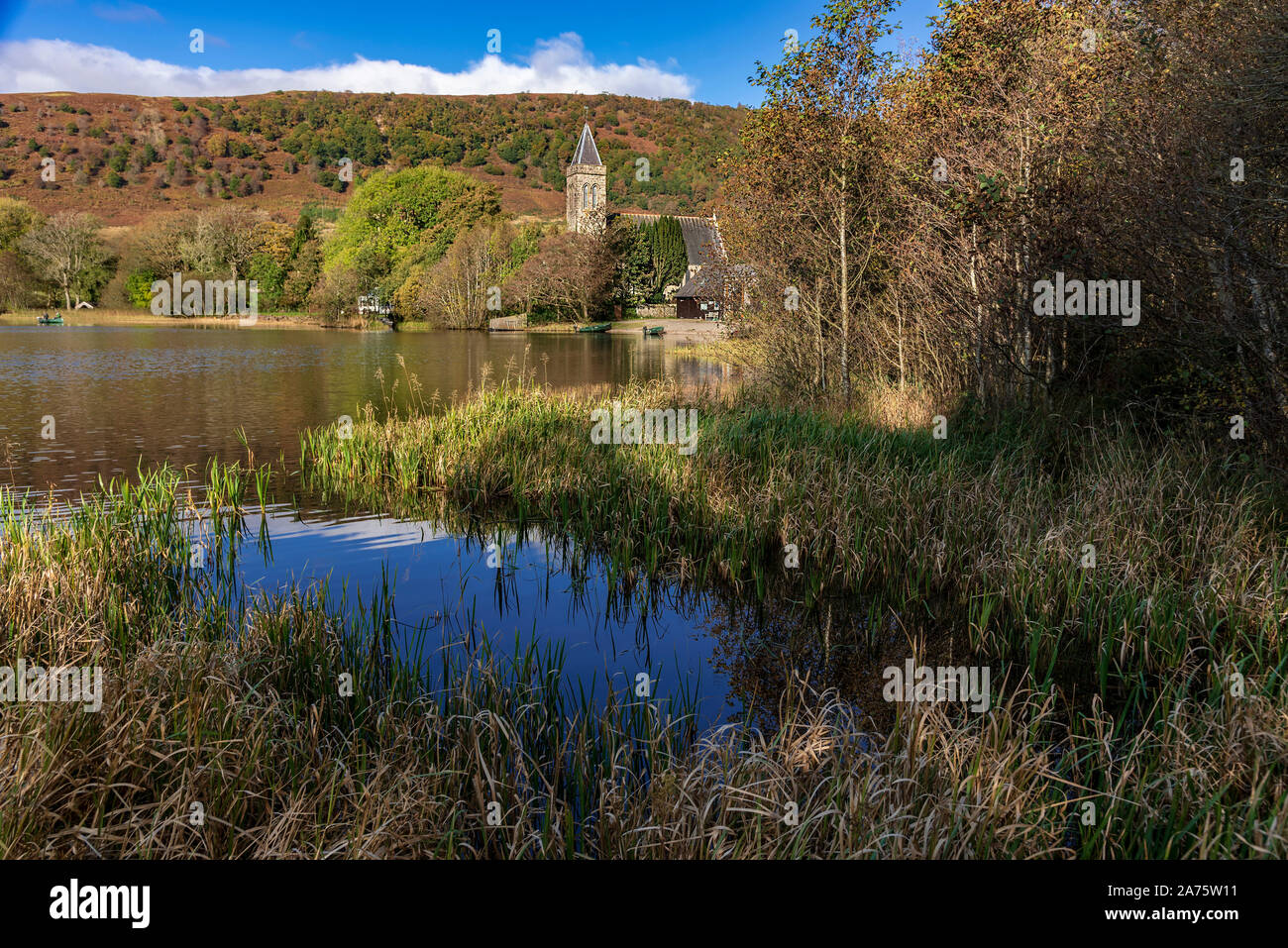 The port of Menteith. The lake of Menteith. The Trossachs. Scotlland ...