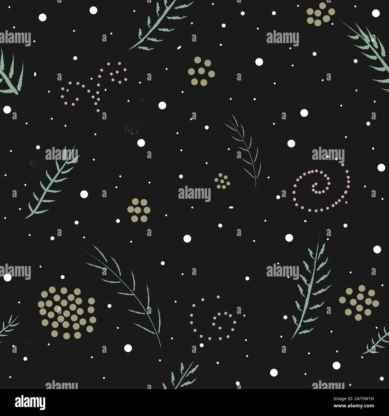 Winter Seamless Pattern with branches of spruce tree on subtle ...