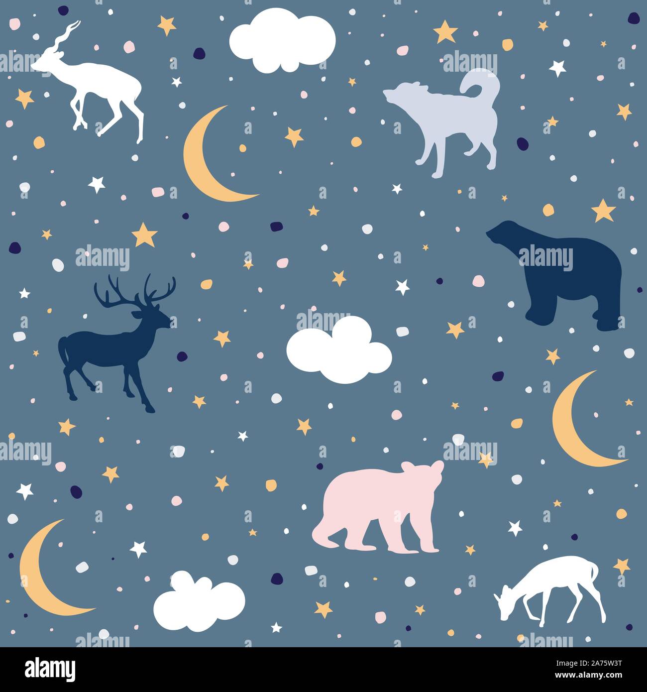 Silhouette card celebration animals Stock Vector Images - Alamy