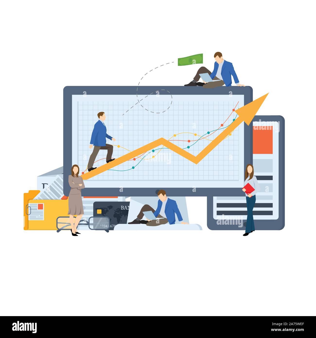 Working together to achieve success - concept illustration - Vector ...