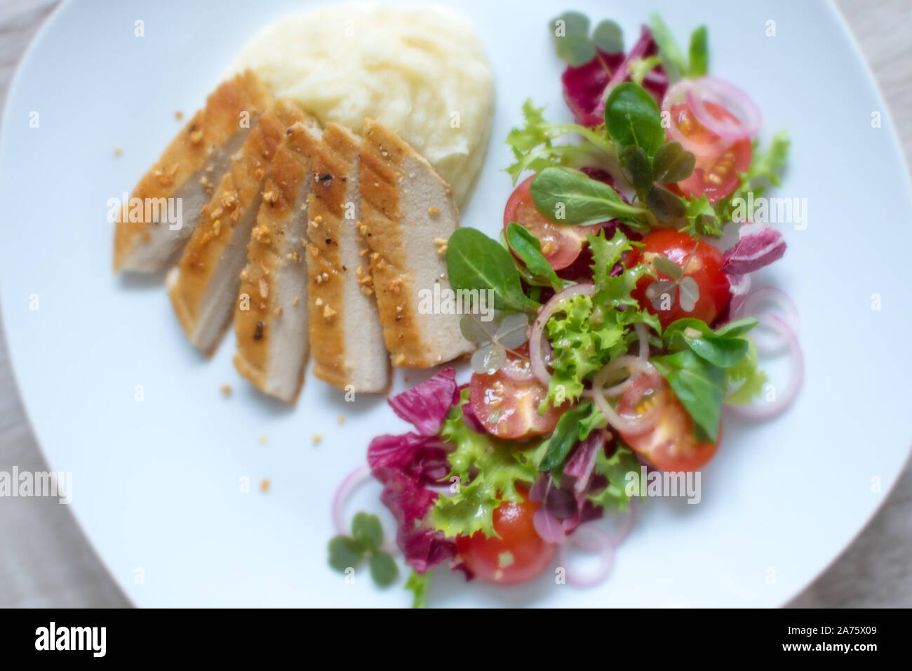 Food photography of a contemporary fine dining dish with parsnip mash ...