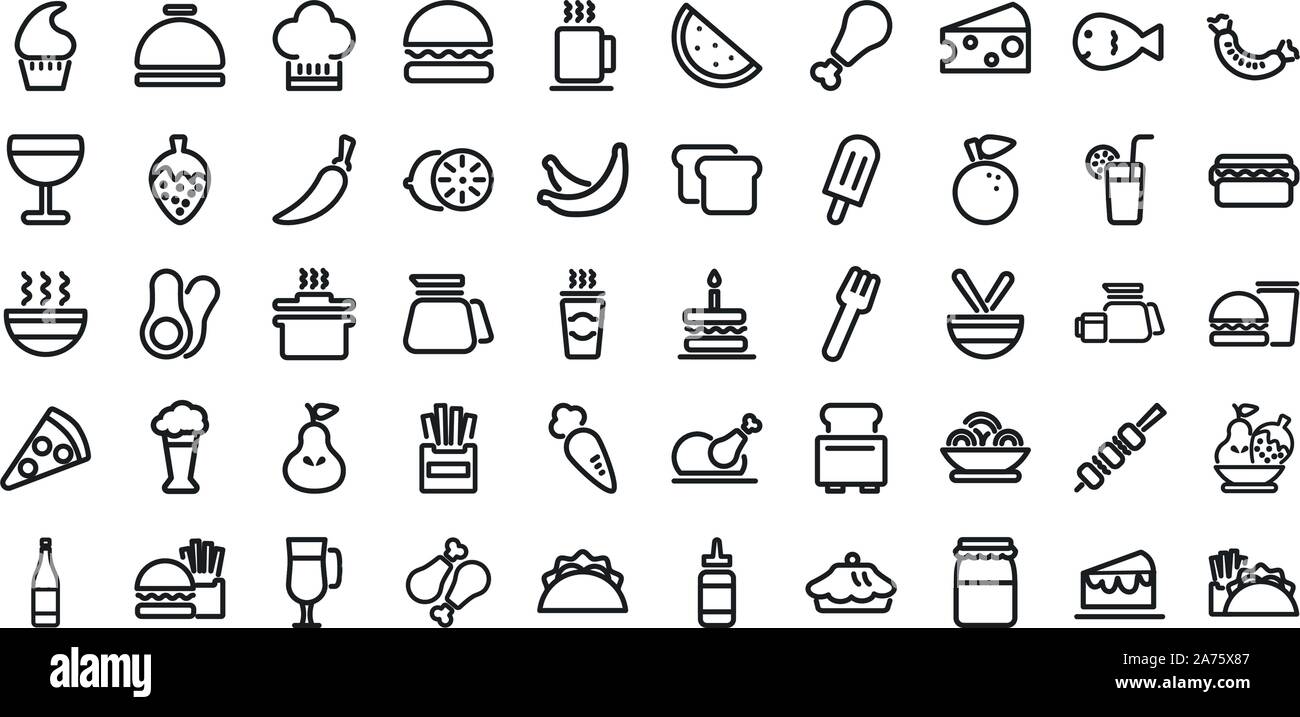 icon set pack design, food drinks eat restaurant menu dinner lunch ...