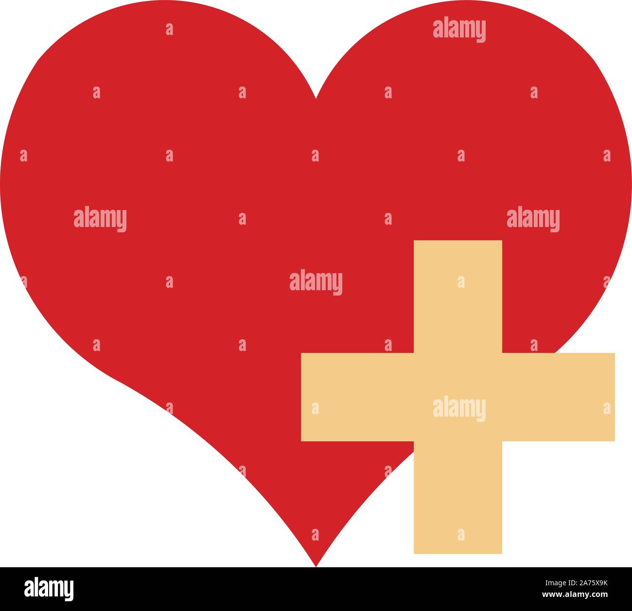 Heart and plus sign icon vector Stock Vector Image & Art - Alamy