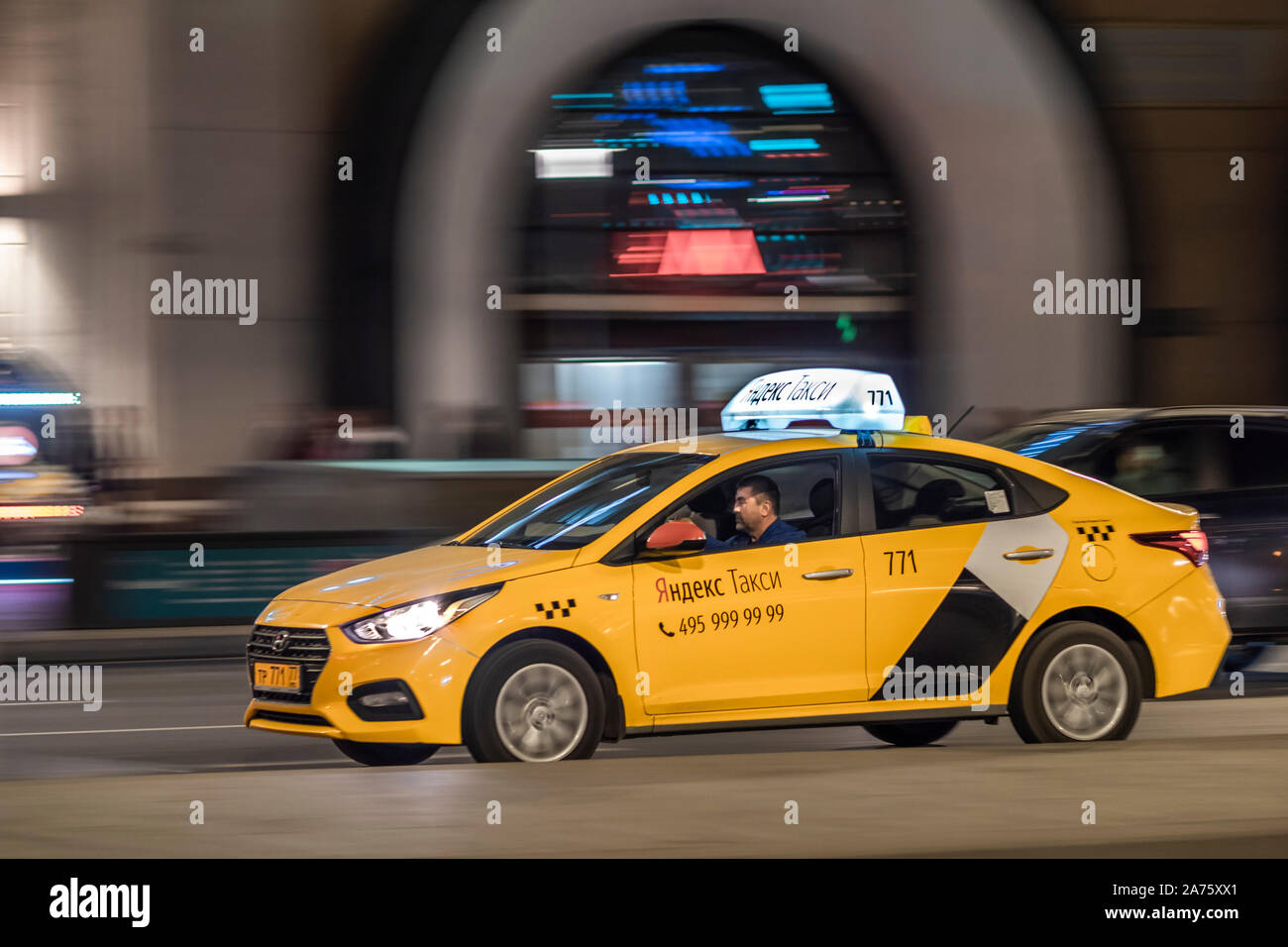 Russia, Moscow. Taxi car Stock Photo - Alamy