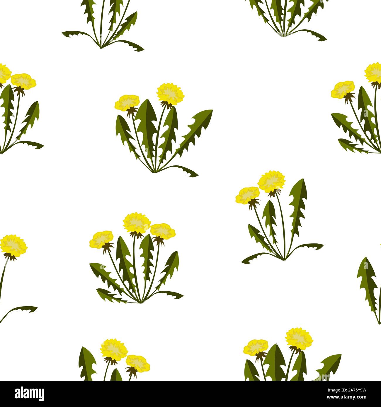 Seamless pattern with dandelions on simple background. Flat design ...
