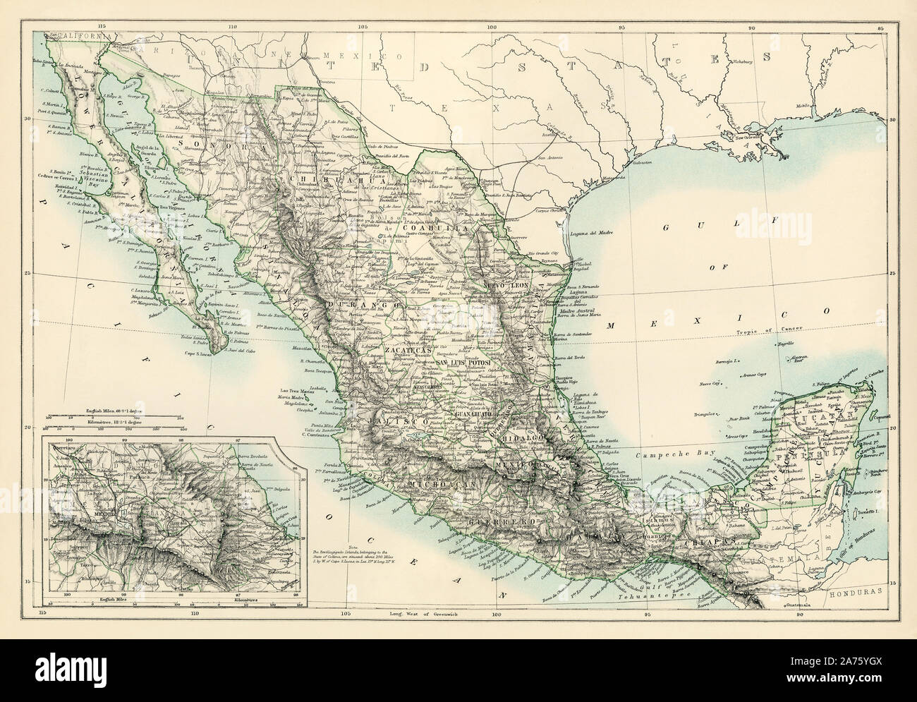 1870s mexico map hi-res stock photography and images - Alamy