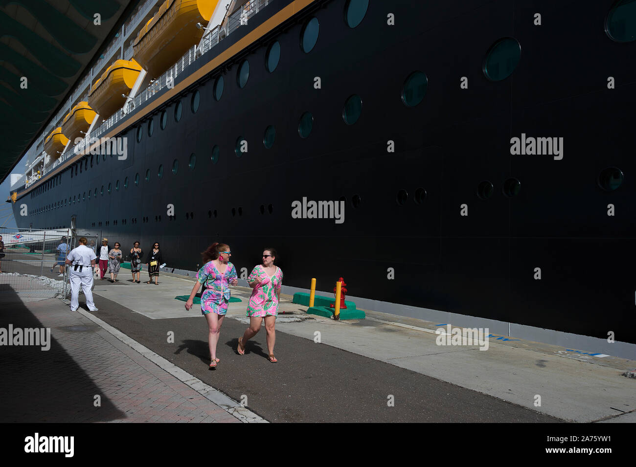 Nassau, Bahama - September 21,2019: Tourist walk along Prince George ...