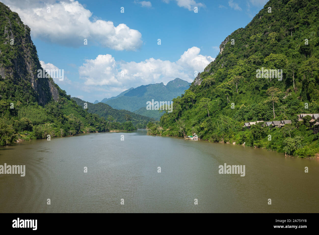 Nam Ou river in Nong Khiaw village, Laos Stock Photo - Alamy