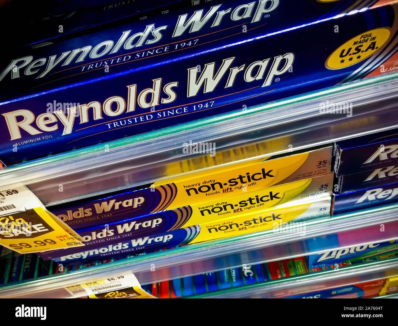 Rolls of Reynolds Wrap in a supermarket in New York on Tuesday, October ...