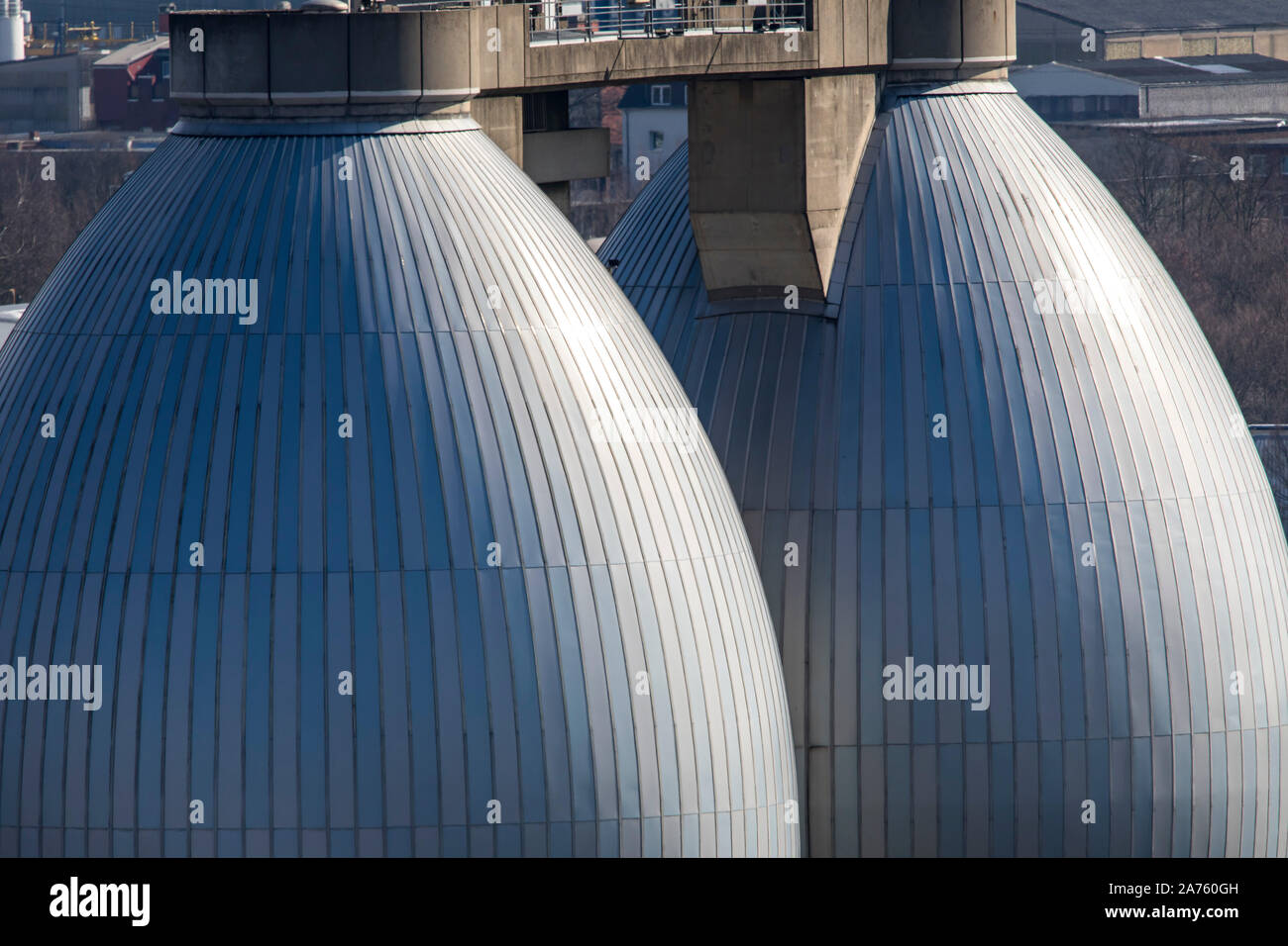 Dortmund, digestion towers of the Emscher sewage plant Dortmund Deusen ...