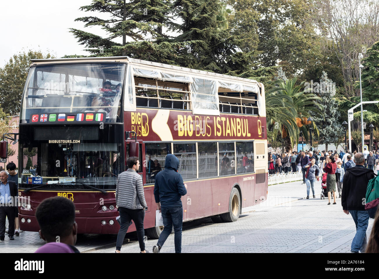 Istanbul, Turkey - October-6,2019: Municipal sightseeing bus for ...