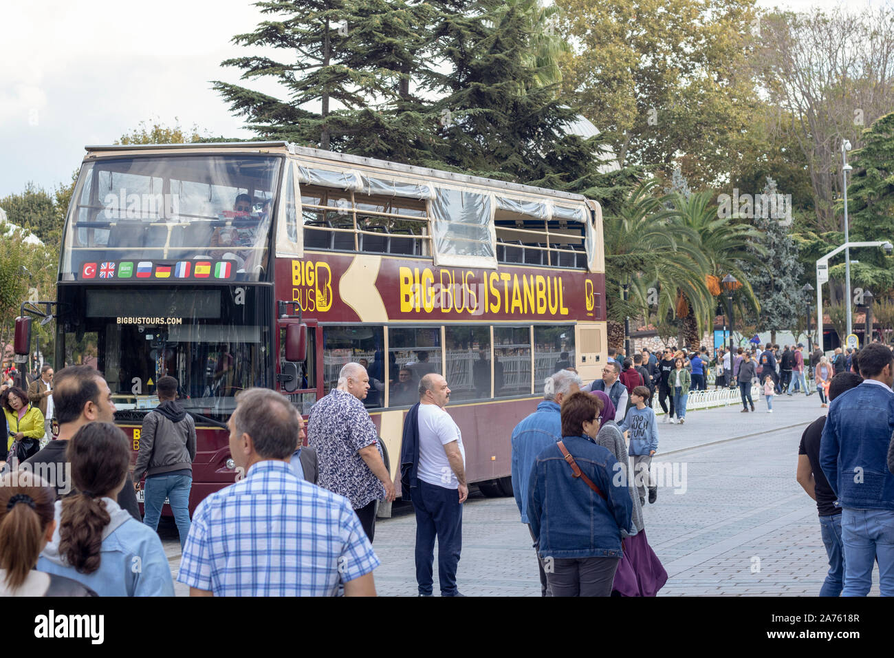 Istanbul, Turkey - October-6,2019: Municipal sightseeing bus for ...