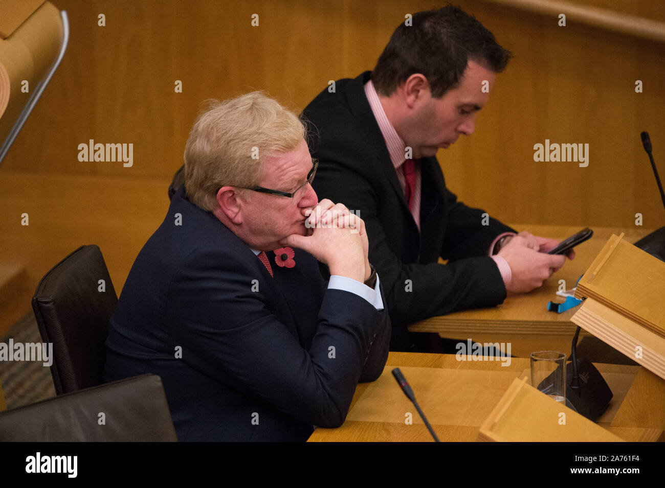 Edinburgh, 30 October 2019. Pictured: (left) Jackson Carlaw MSP ...