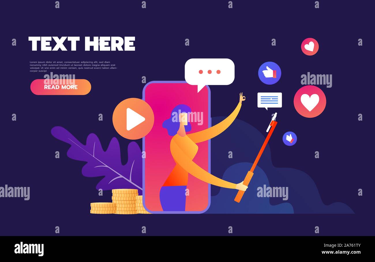 Youtuber smartphone Stock Vector Images - Alamy