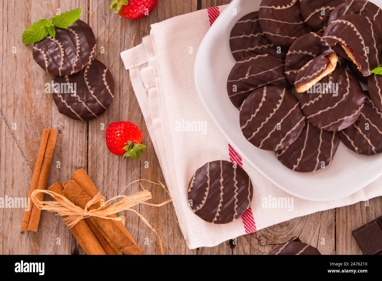 Soft cakes with strawberry Stock Photo - Alamy