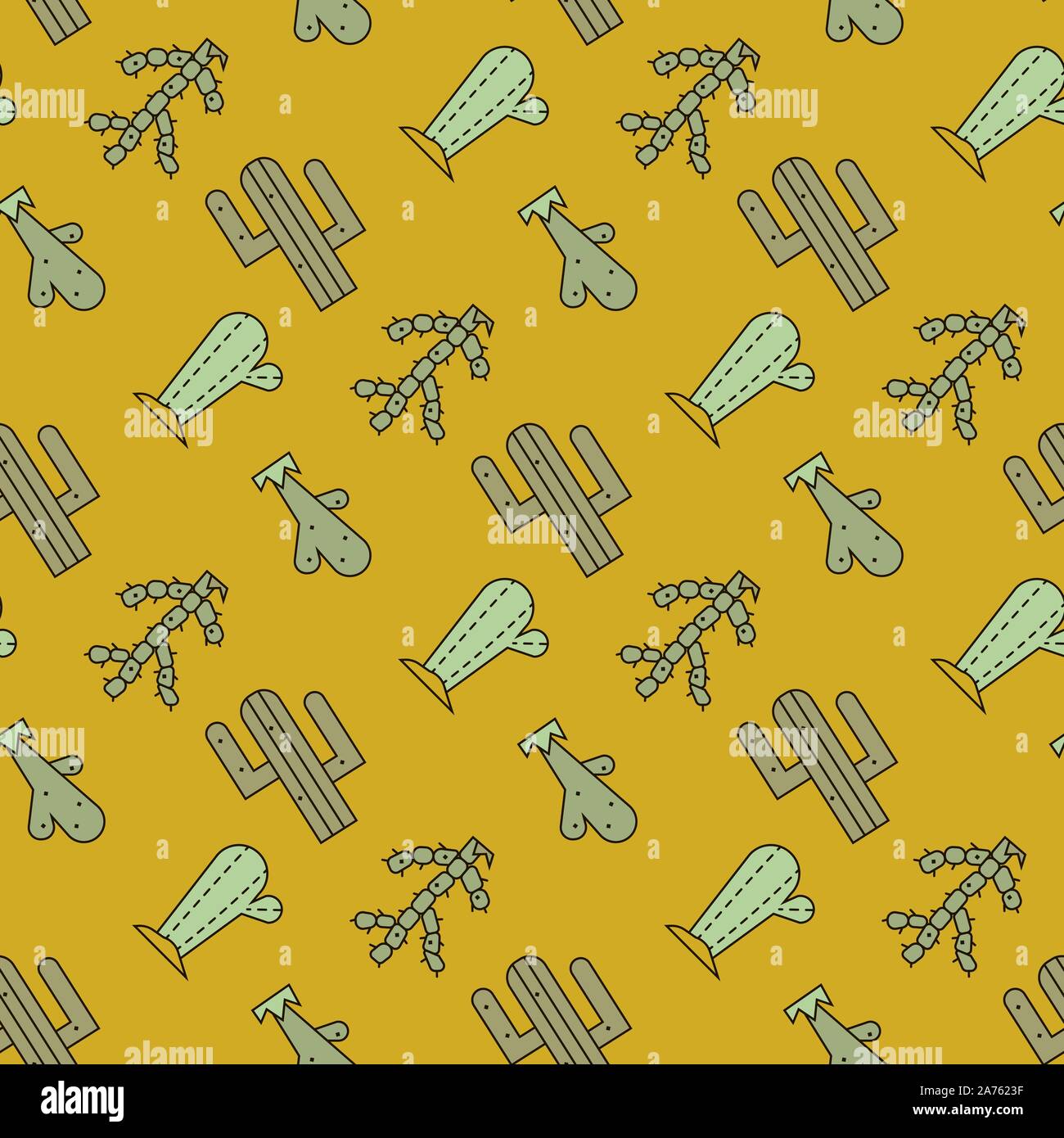 Cactus vector seamless pattern Stock Vector Image & Art - Alamy