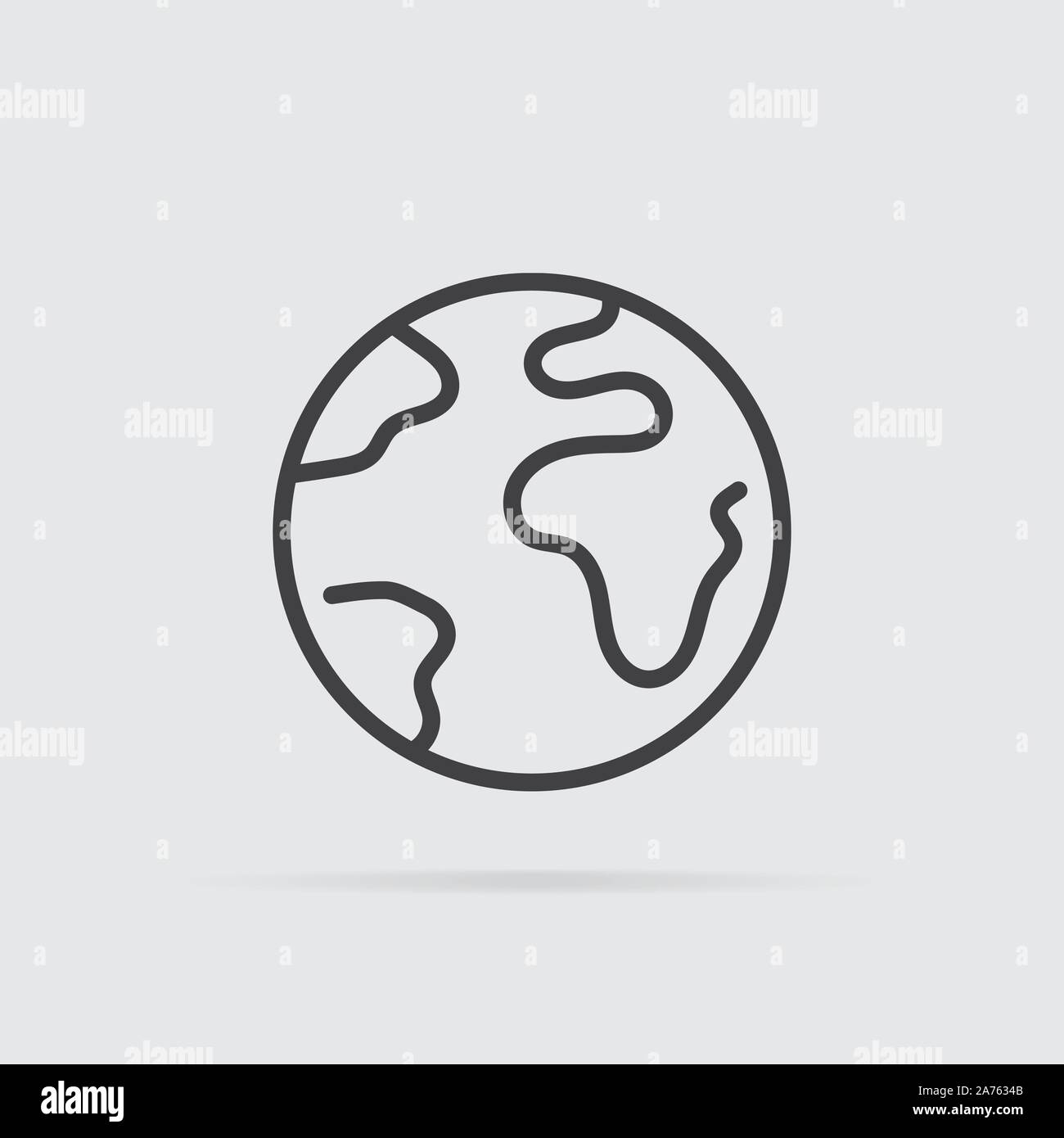 Earth icon in flat style isolated on grey background. For your design ...