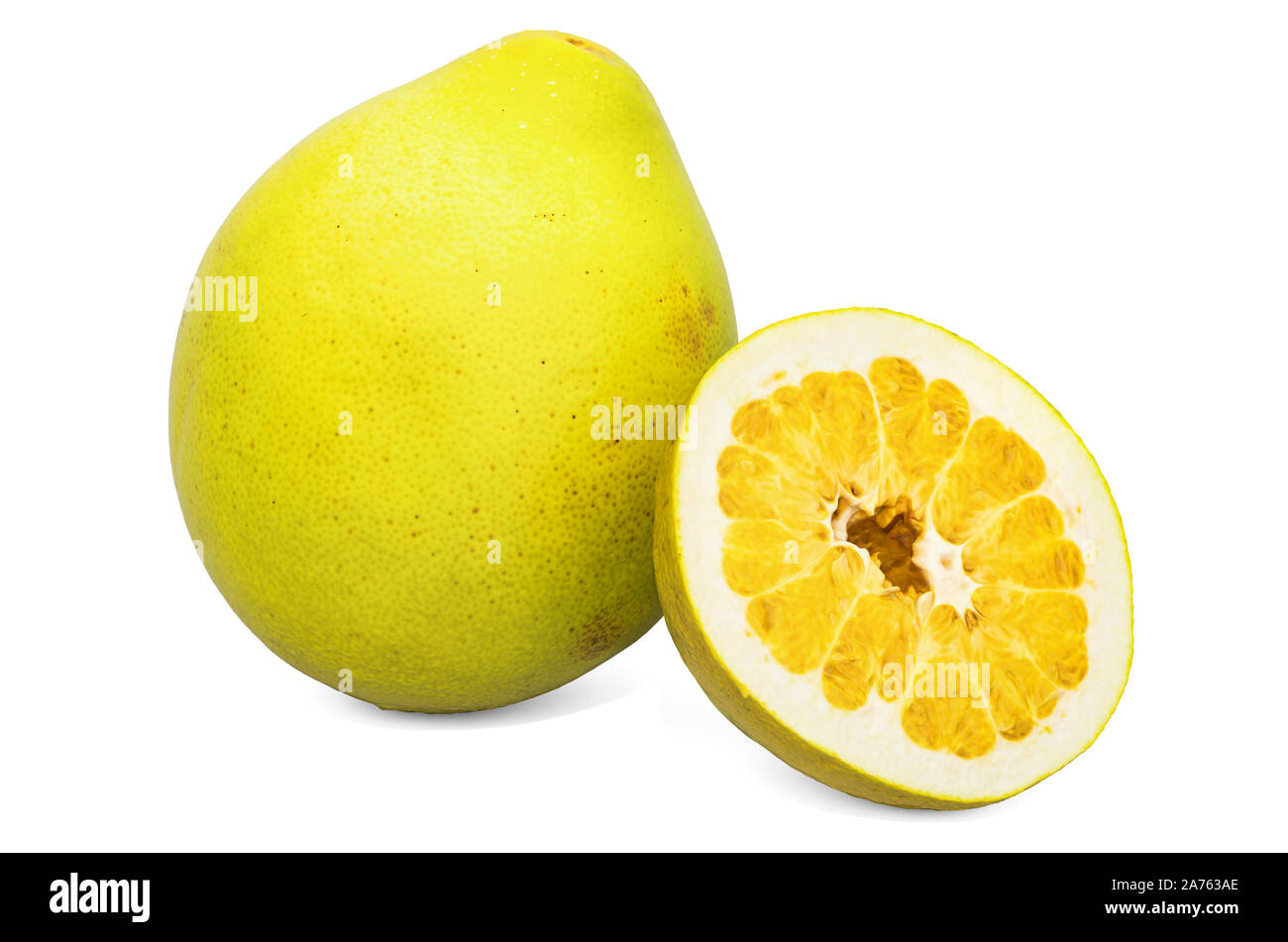 Pomelo and its cross-section 3d rendering with realistic texture ...