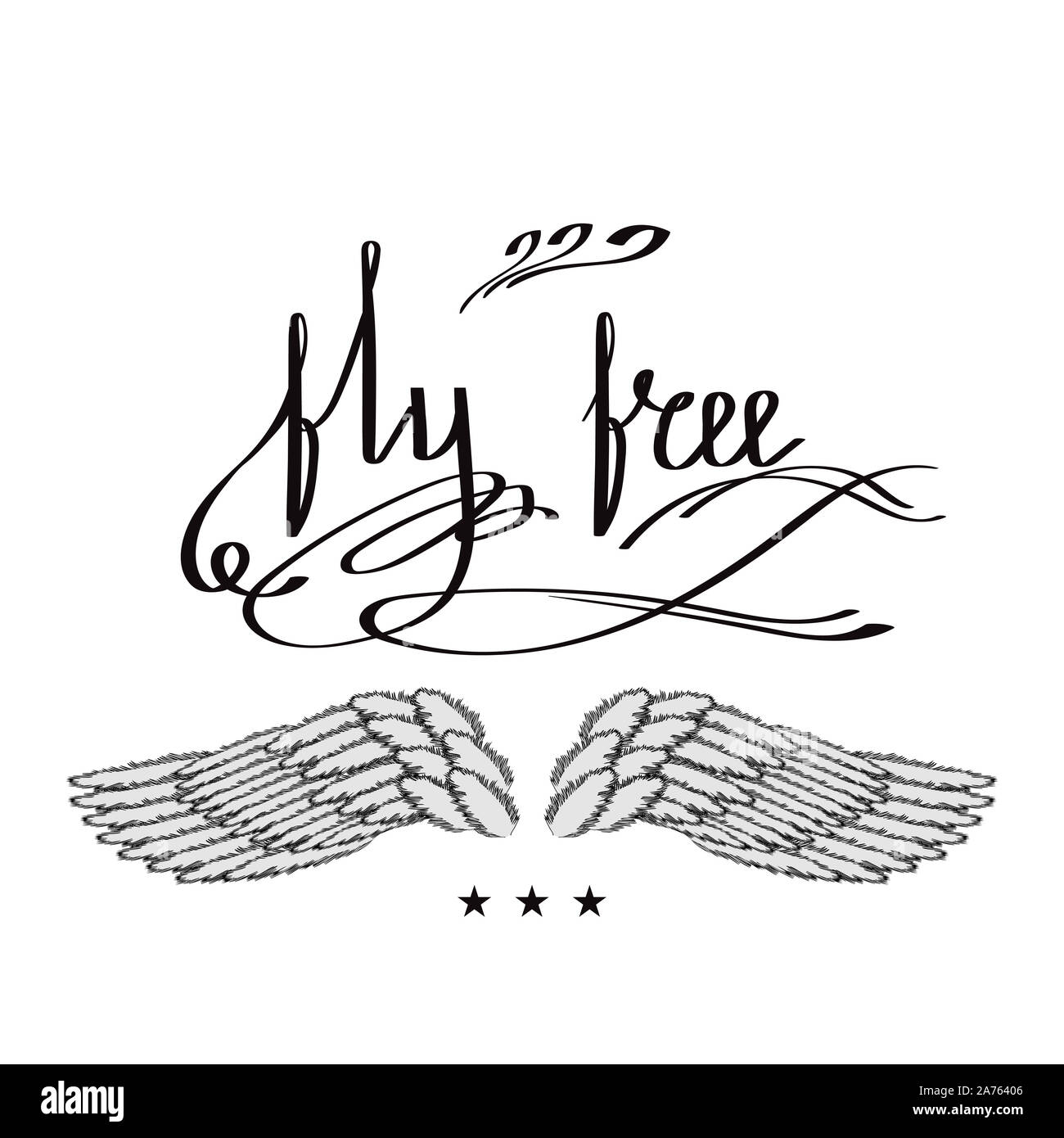 Angel or Phoenix Wings. Winged Logo Design. Part of Eagle Bird. Fly ...