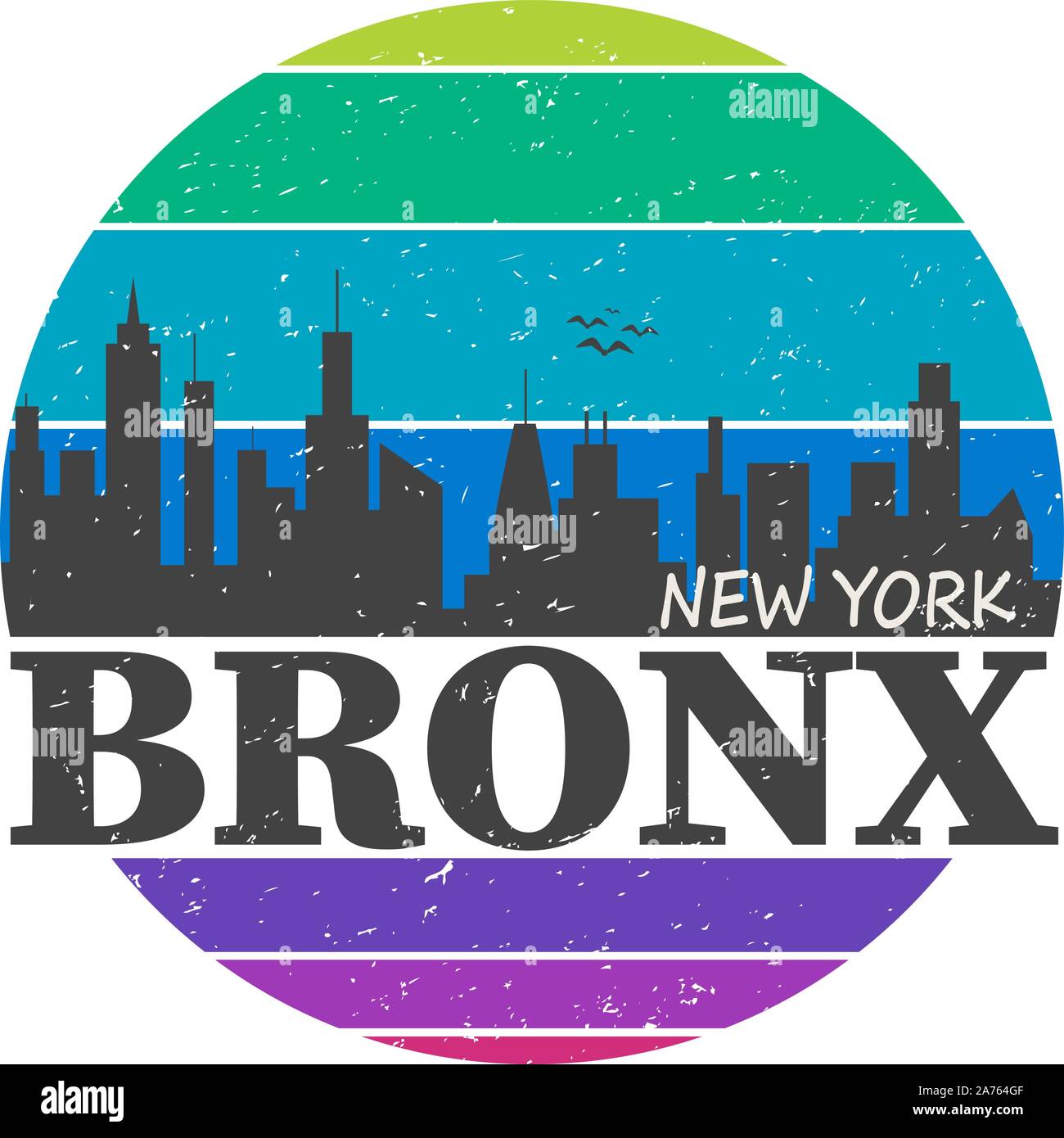 typography bronx for print t shirt on a white Background Stock Vector ...