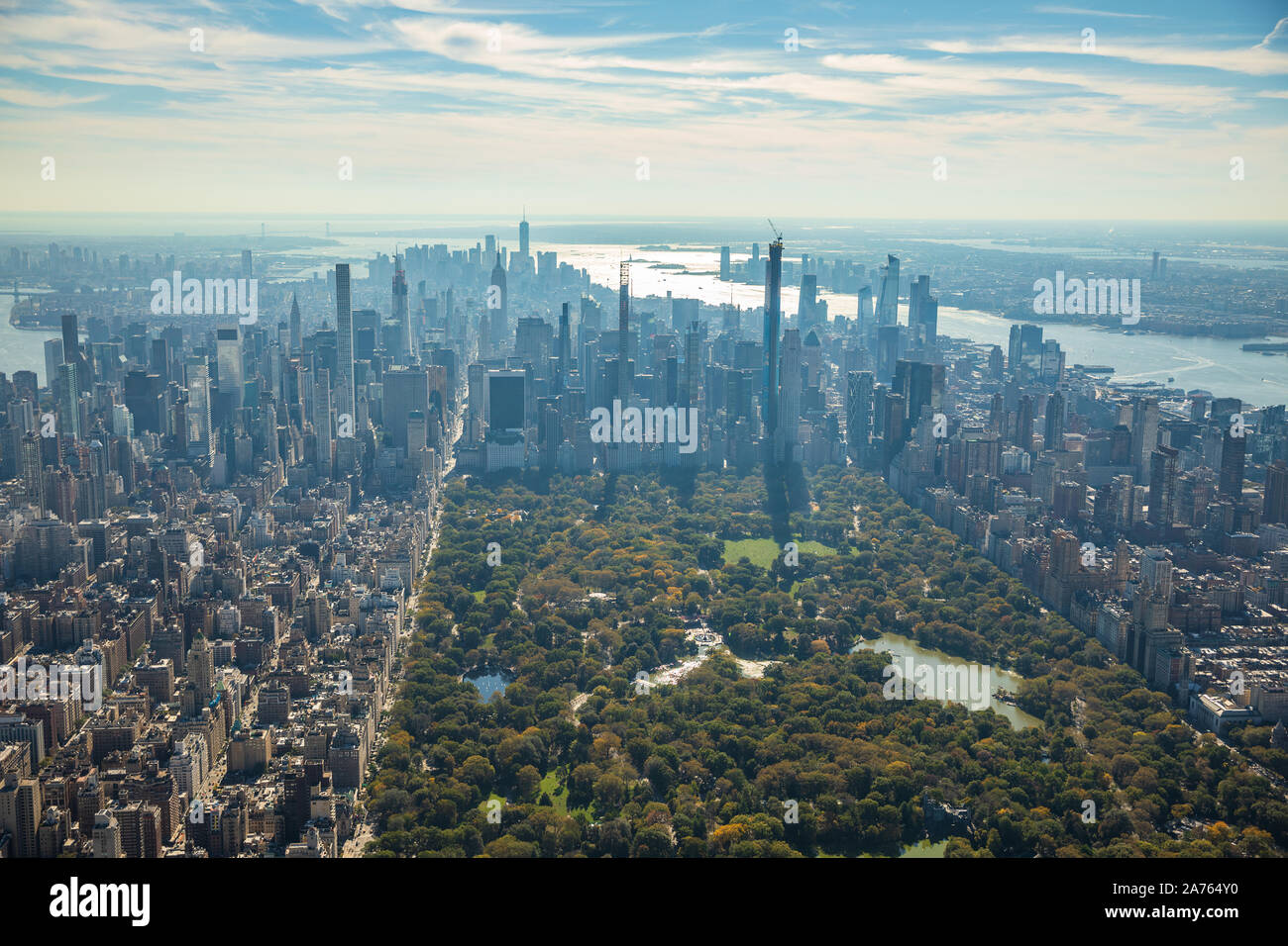 Aerial view from helicopter to Manhattan, New York City Stock Photo - Alamy