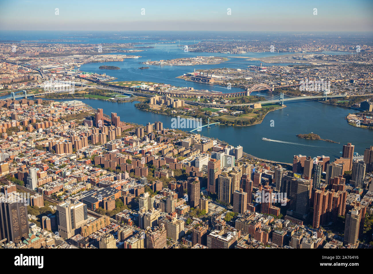 Aerial view from helicopter to Manhattan, New York City Stock Photo - Alamy