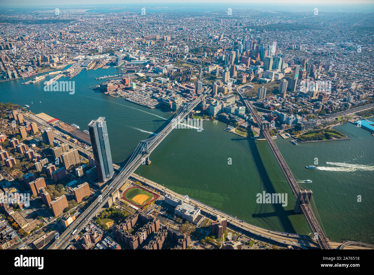 Aerial view from helicopter to Manhattan, New York City Stock Photo - Alamy