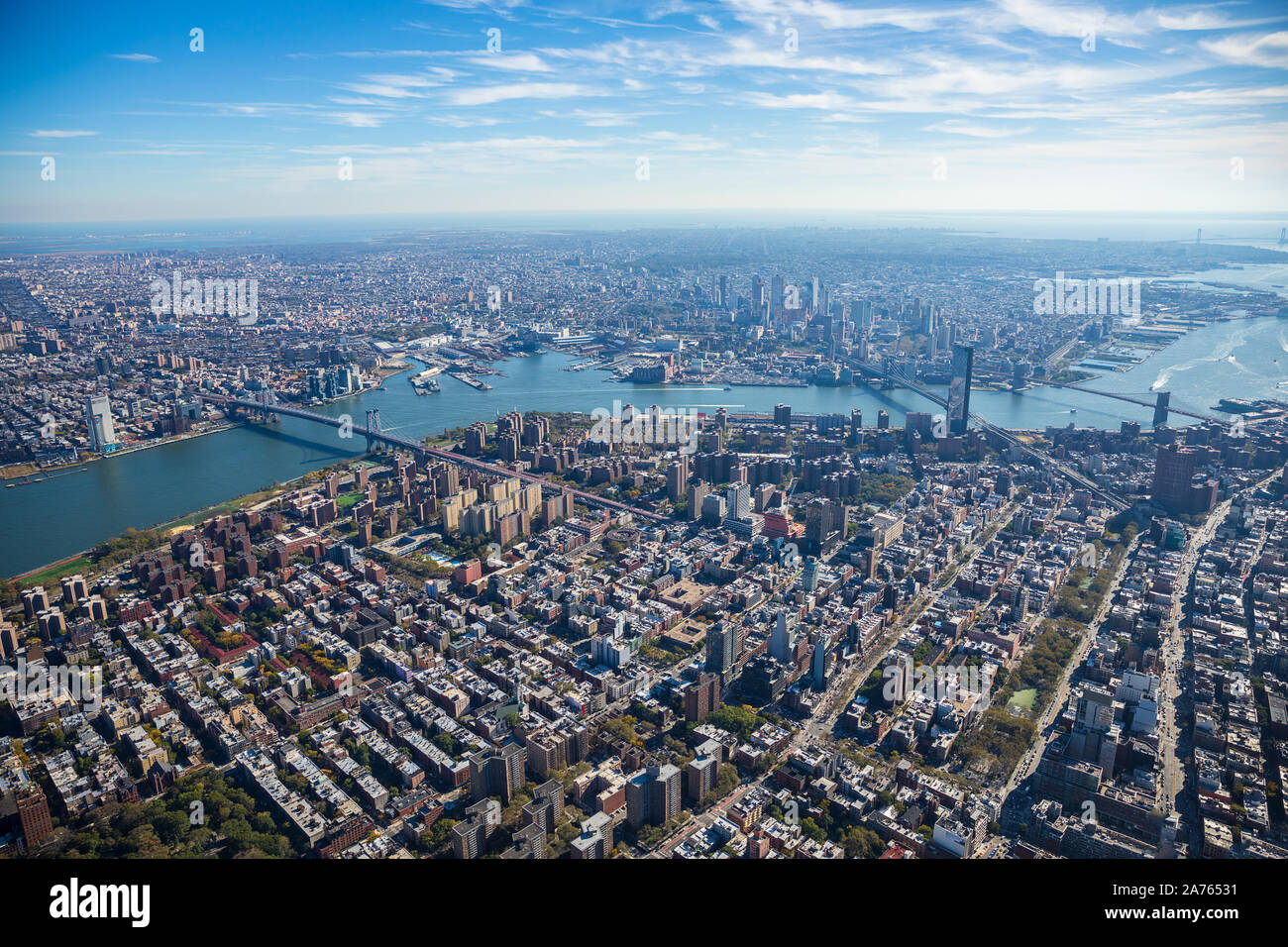 Aerial view from helicopter to Manhattan, New York City Stock Photo - Alamy
