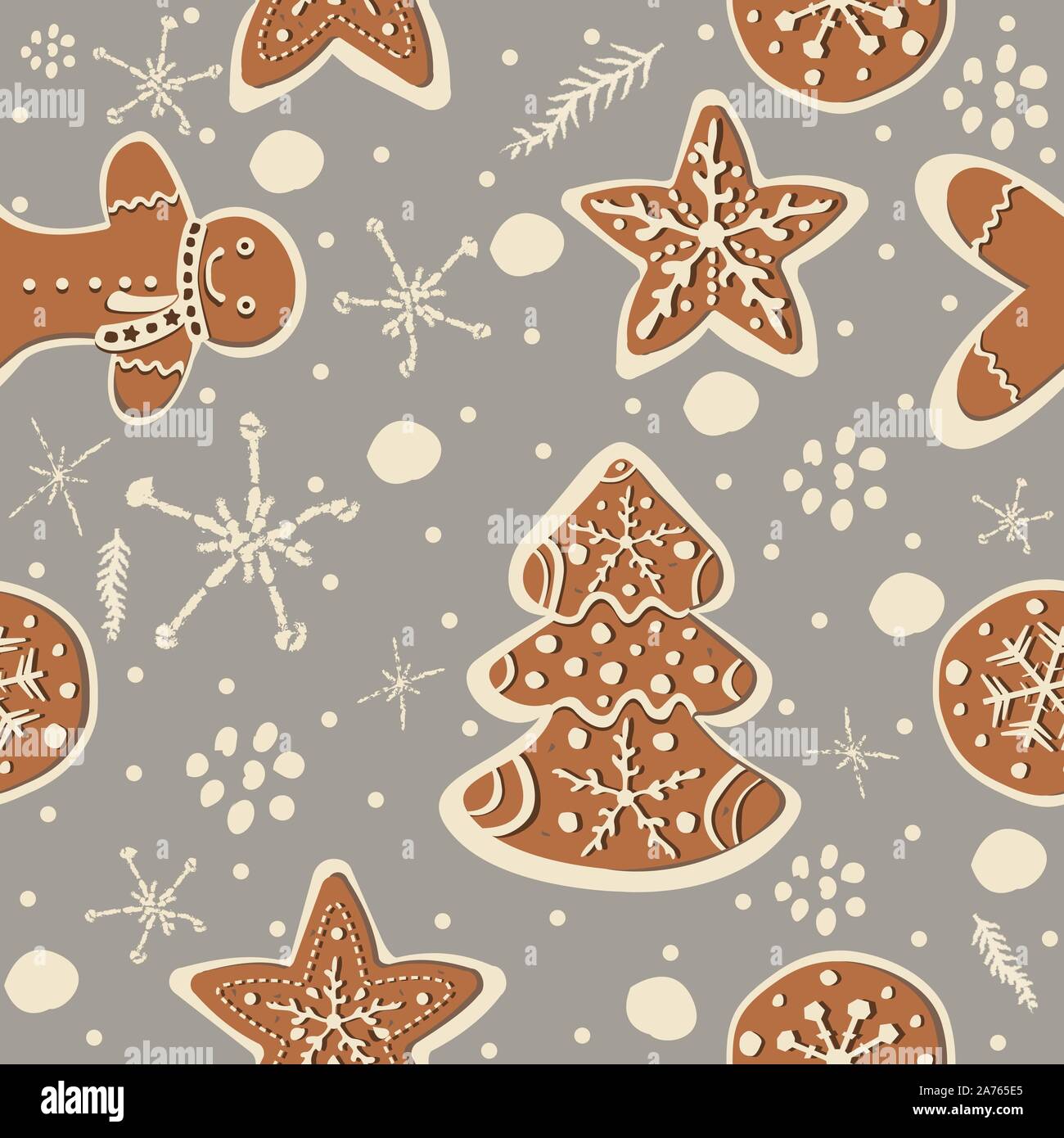 Gingerbread cookie seamless background. Creative Design. Vector ...