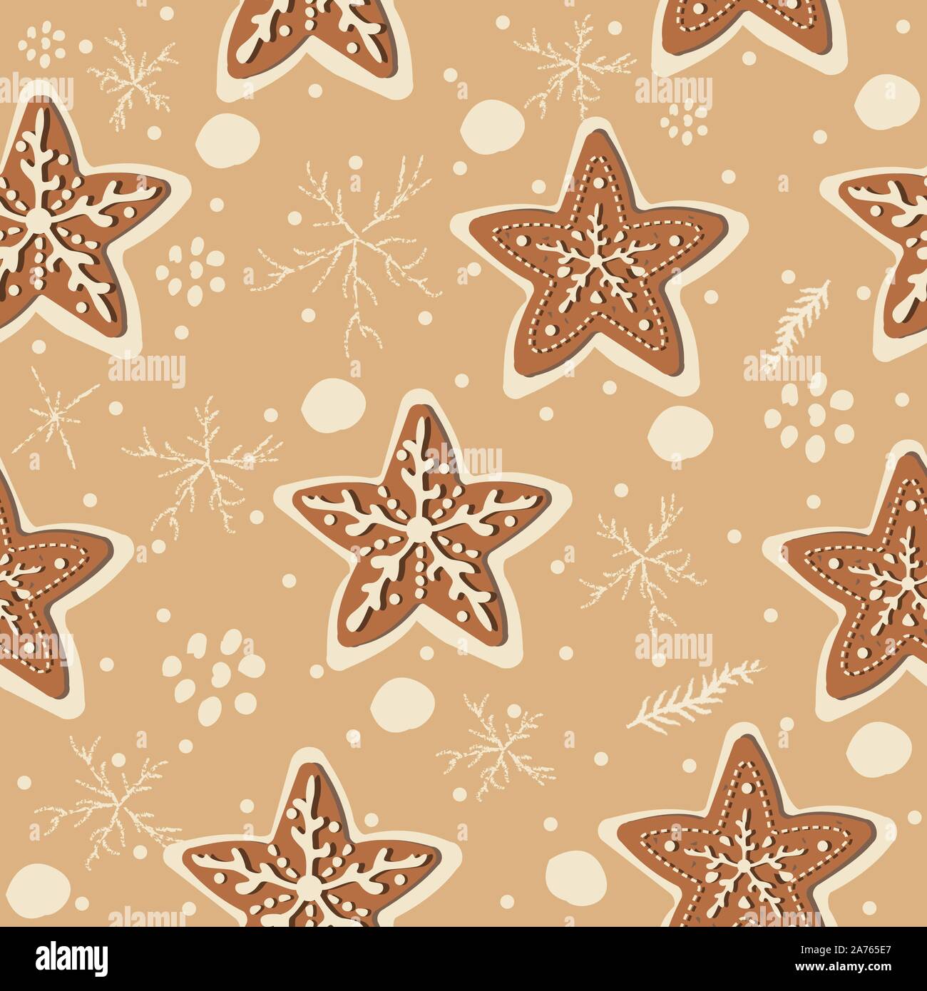 Gingerbread cookie seamless background. Creative Design. Vector ...