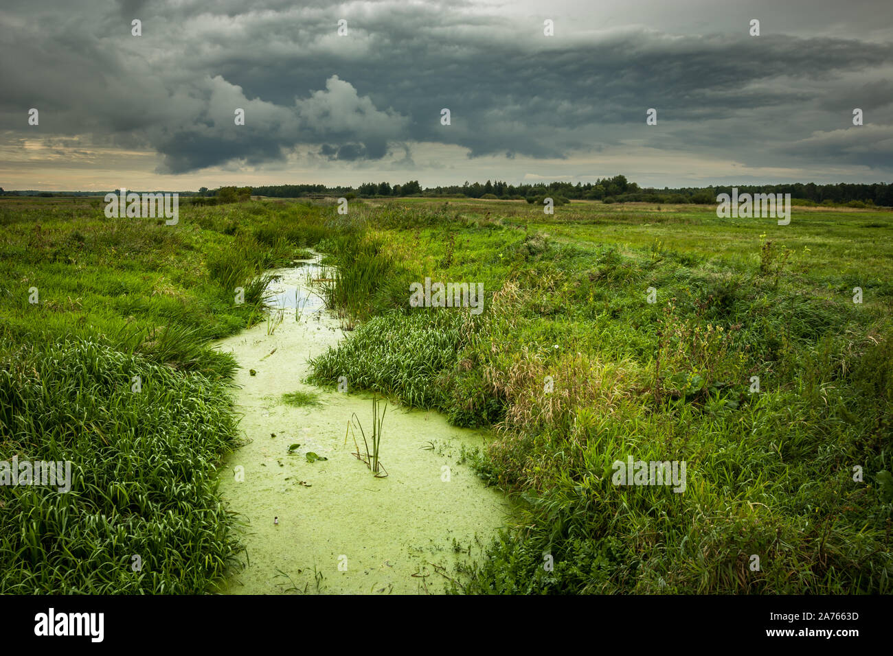 Dark river water dark grey clouds hi-res stock photography and images ...