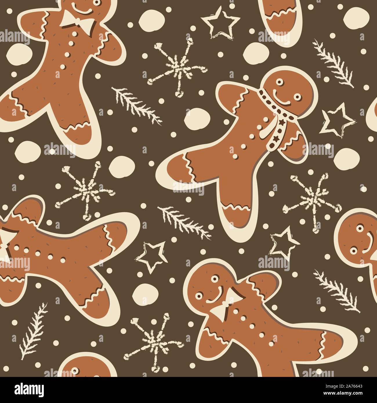 Gingerbread cookie seamless background. Creative Design. Vector ...