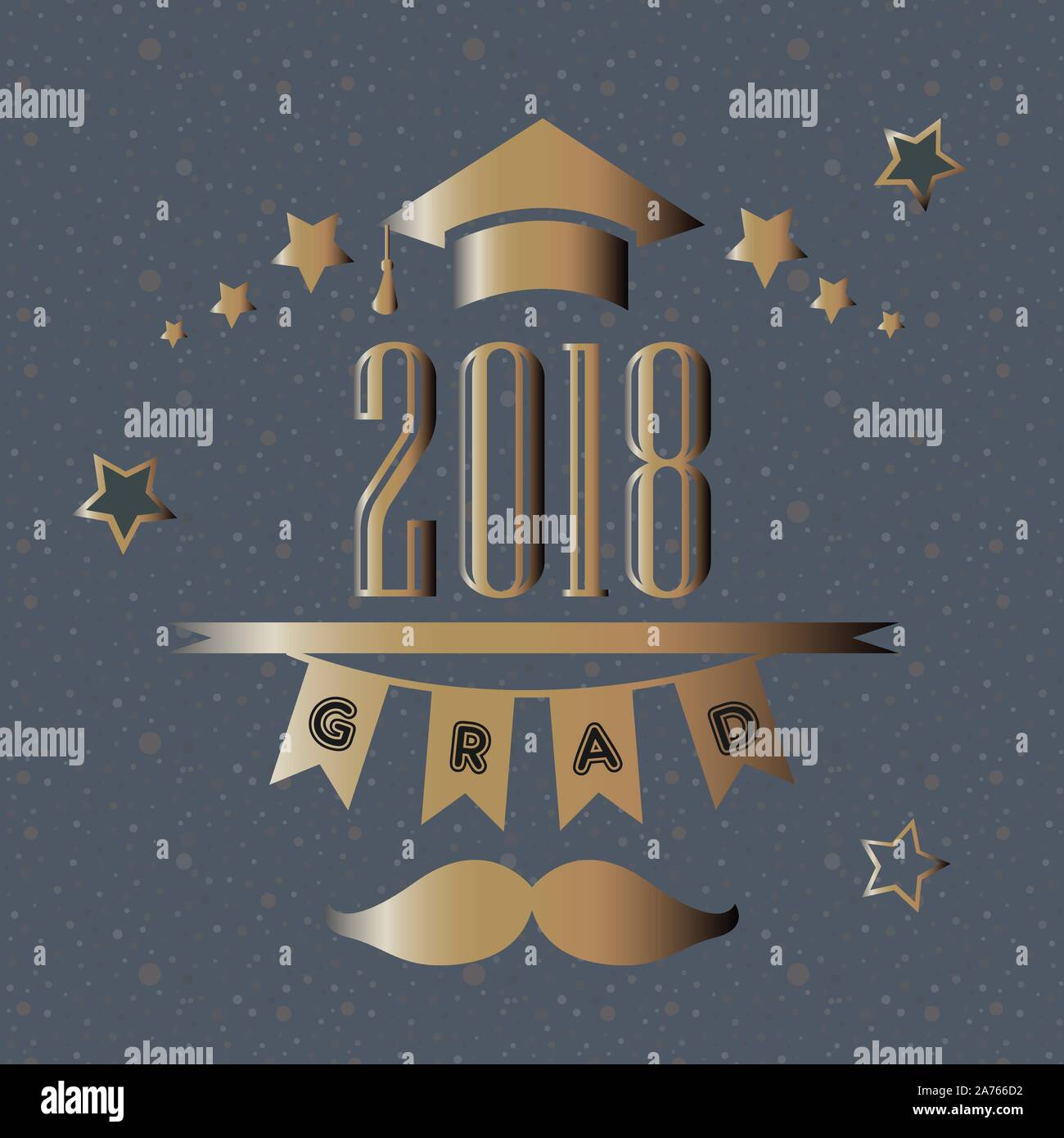 Graduation Class of 2018. Stylized Retro Card. Congratulations ...