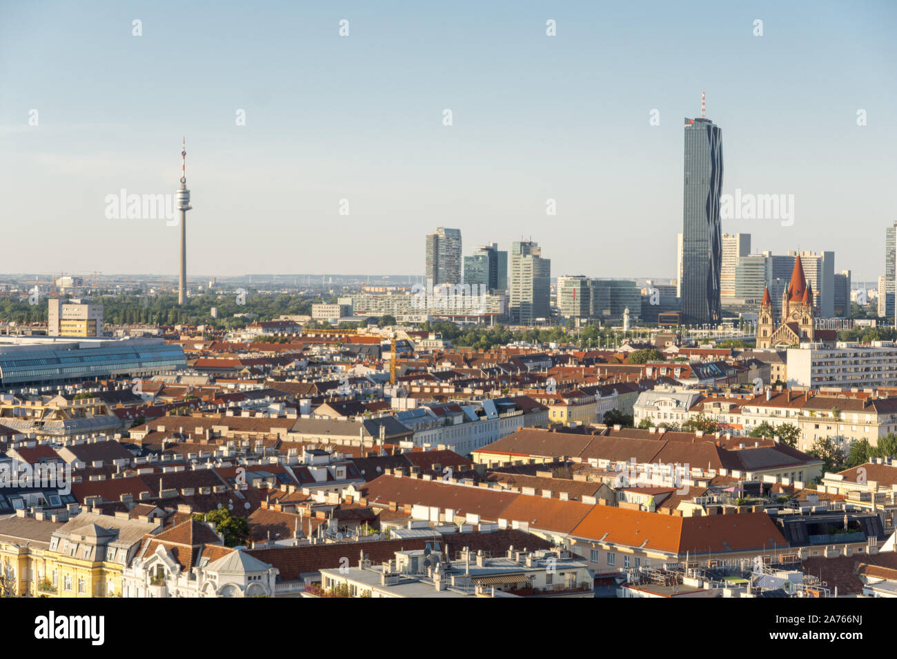 vienna austria - July 5 2019: evening view to the north business park ...