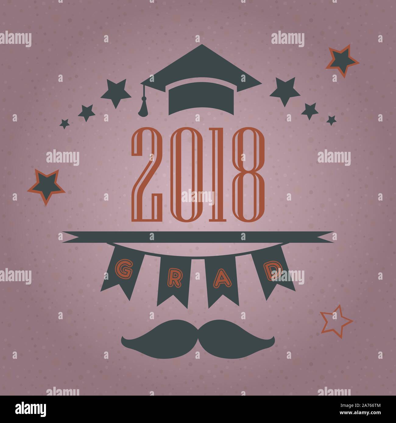 Graduation Class of 2018. Stylized Retro Card. Congratulations ...