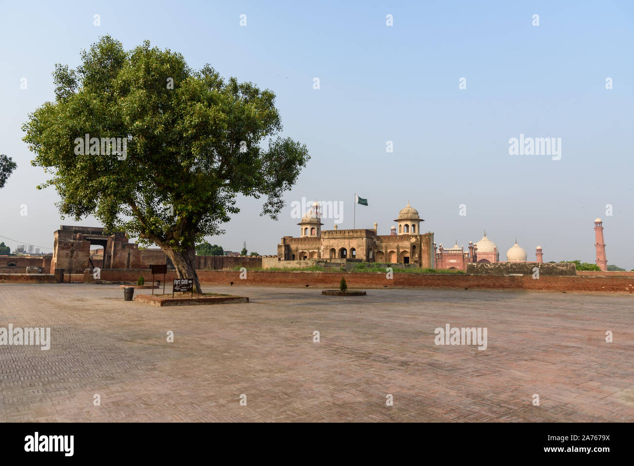 LAHORE, PAKISTAN -SEP 23, 2016: Frontal view of the Shahi Qila, the ...
