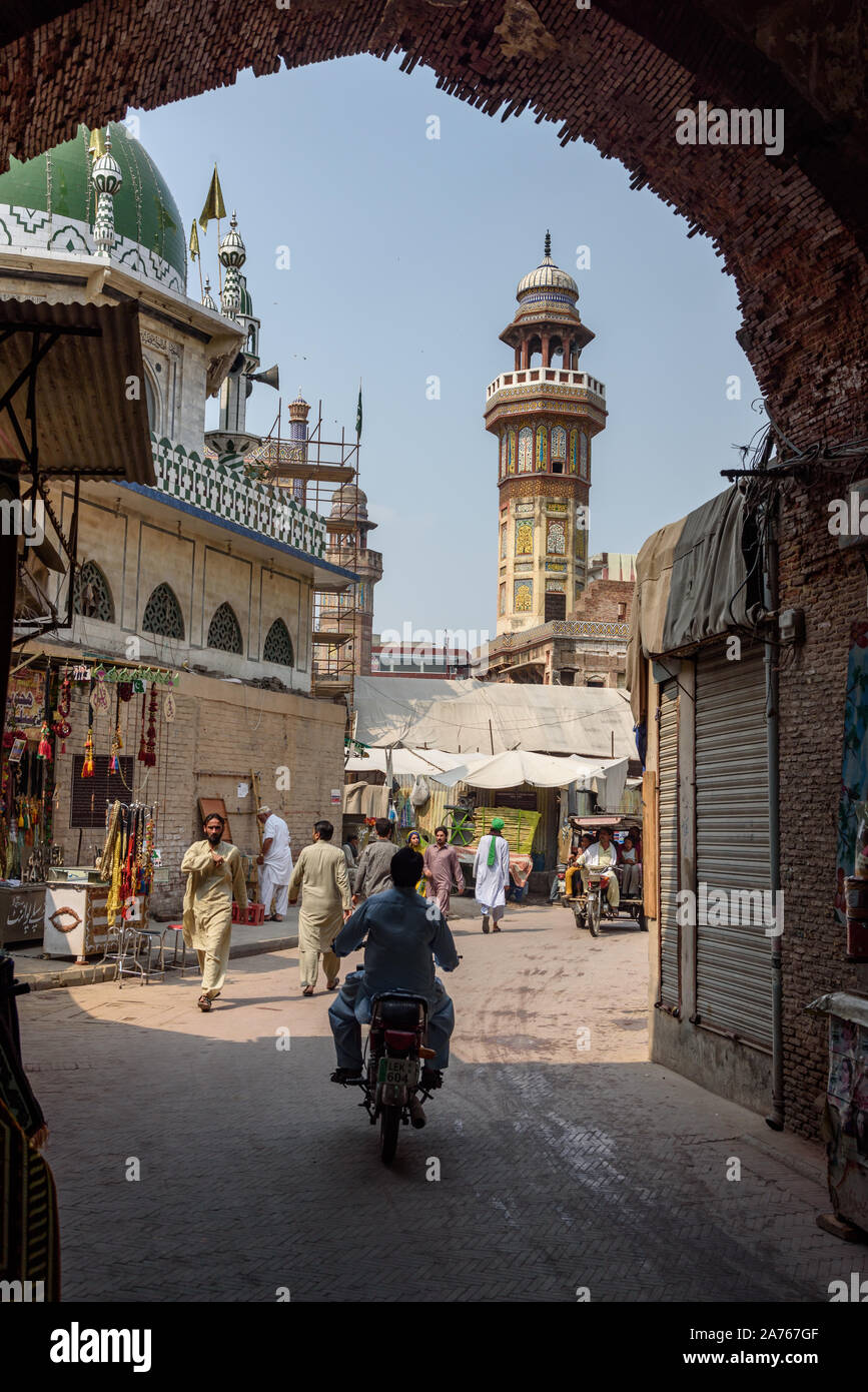 LAHORE, PAKISTAN-SEP 23, 2019 :People at Delhi Gate which is now known ...