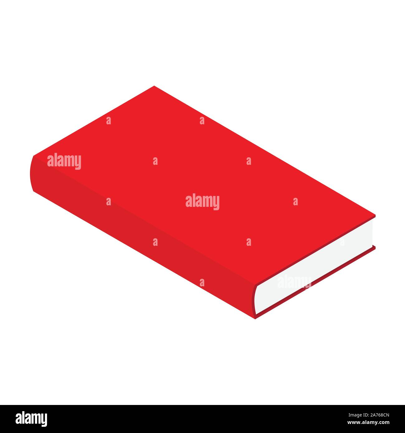 Closed red book isometric view isolated on white background Stock ...